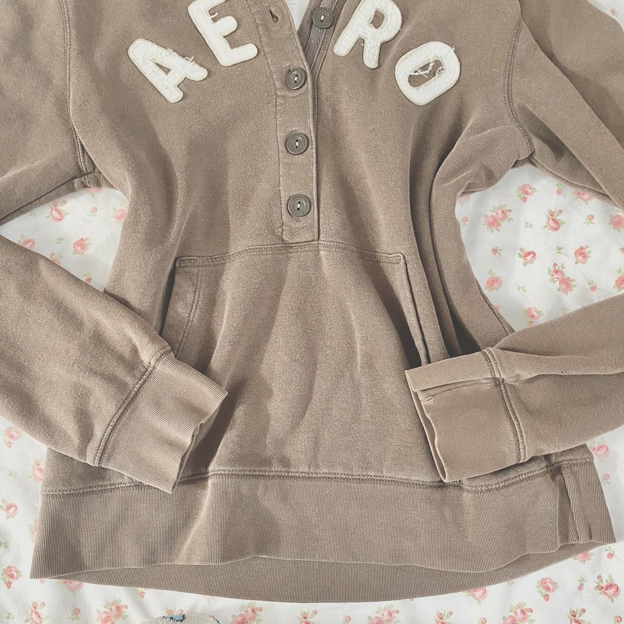🎀 coquette aeropostale brown star pattern hood... - Depop