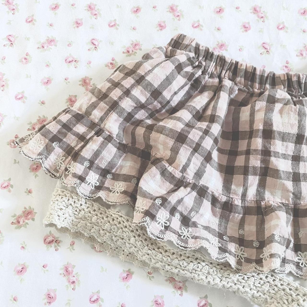 🎀 choco girl neapolitan pink brown cream plaid... - Depop