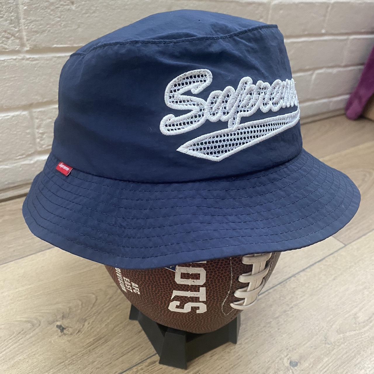 Supreme Mesh Logo Bucket Hat Size: Small/... - Depop