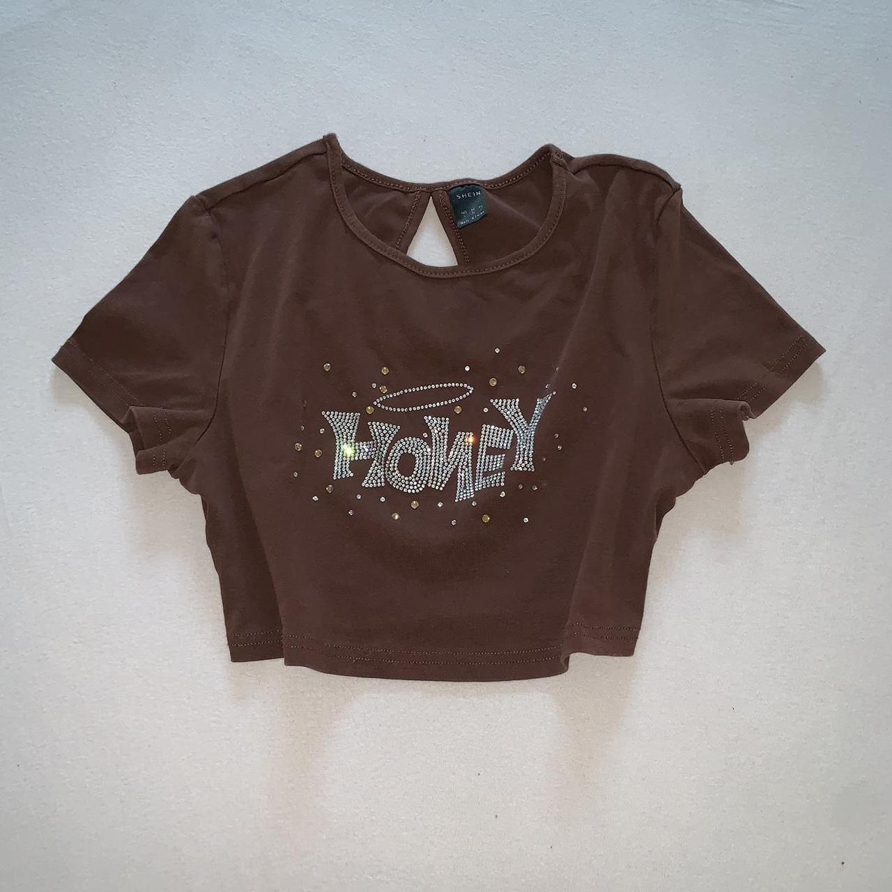 Shein #y2k honey crop top with rhinestones. *ੈ ‧₊˚... - Depop