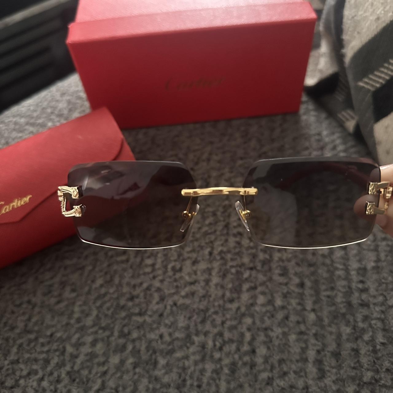 Cartier rectangle-frame sunglasses - Depop