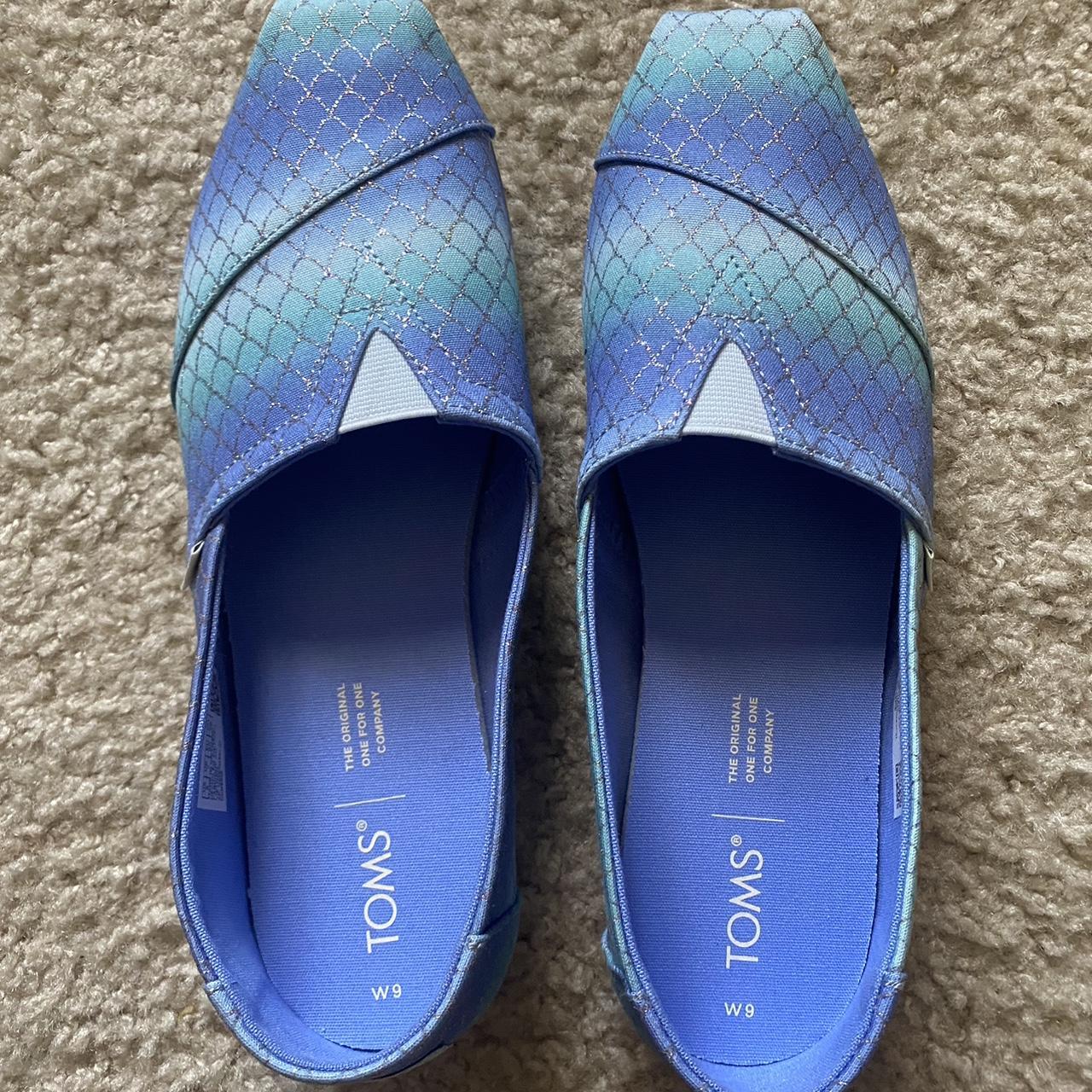 New women's Toms Mermaid scales Alpargata Iridescent... - Depop