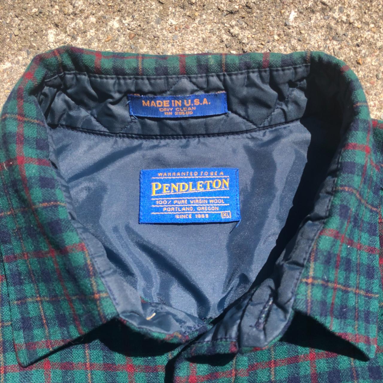 Vintage Pendleton Virgin Wool Flannel 90s Green... - Depop