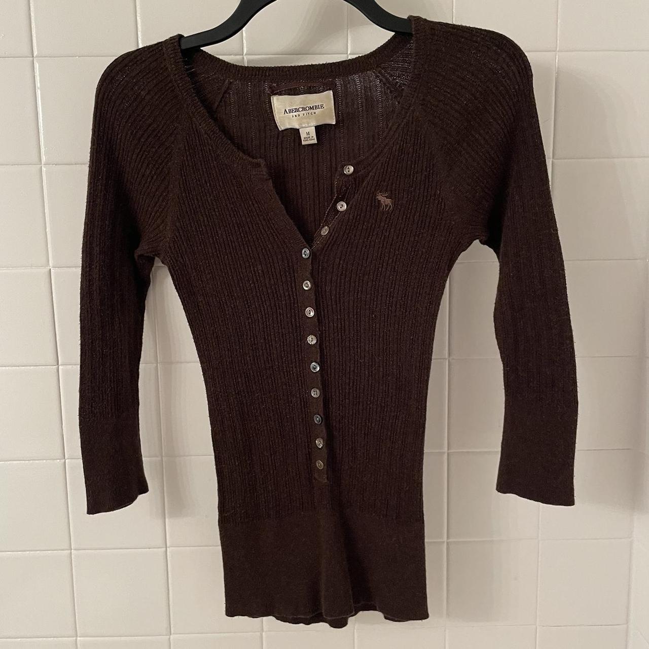 Vintage Y2K Abercrombie & Fitch 2000s Henley... - Depop