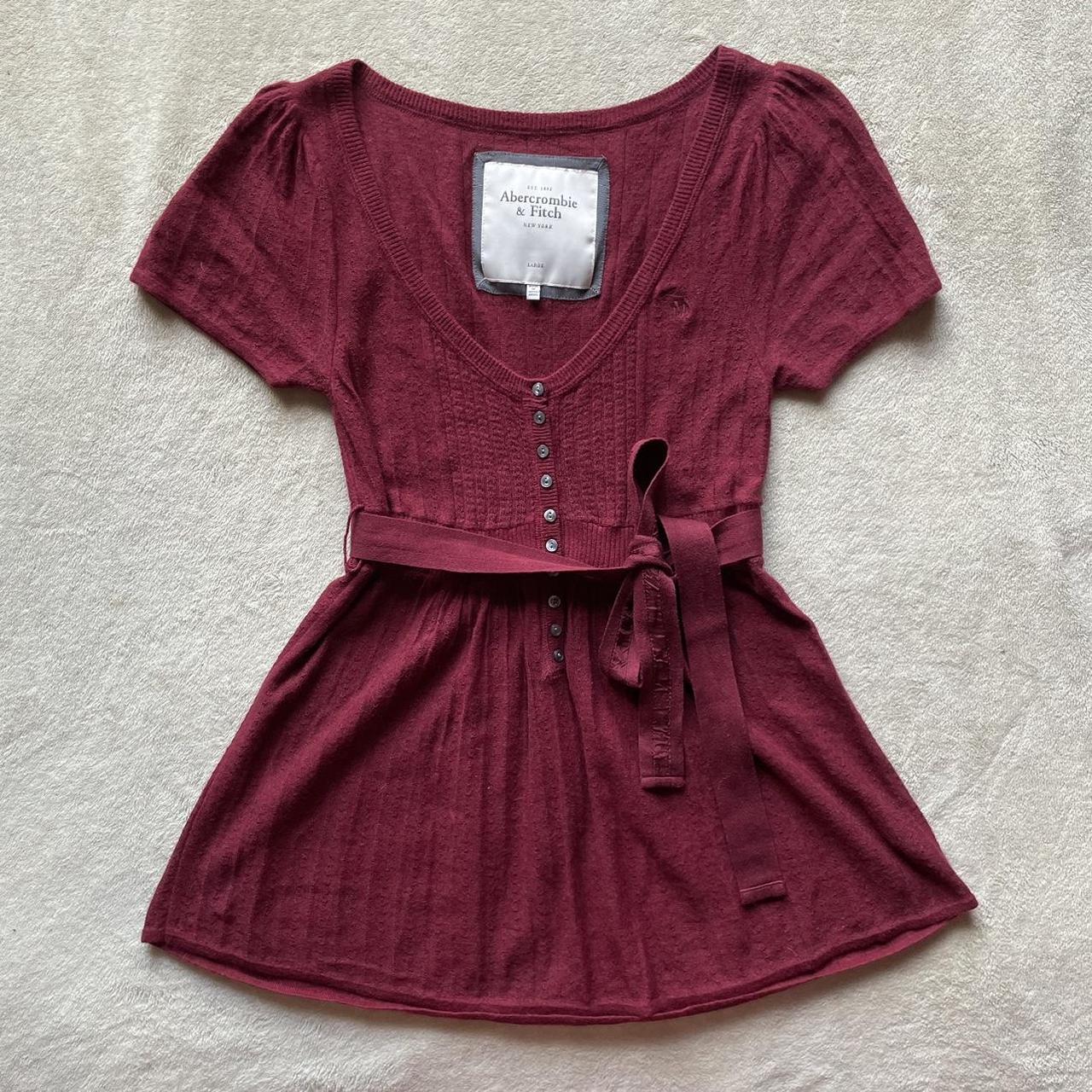 Vintage Y2K Abercrombie & Fitch 2000s Knit Babydoll... - Depop