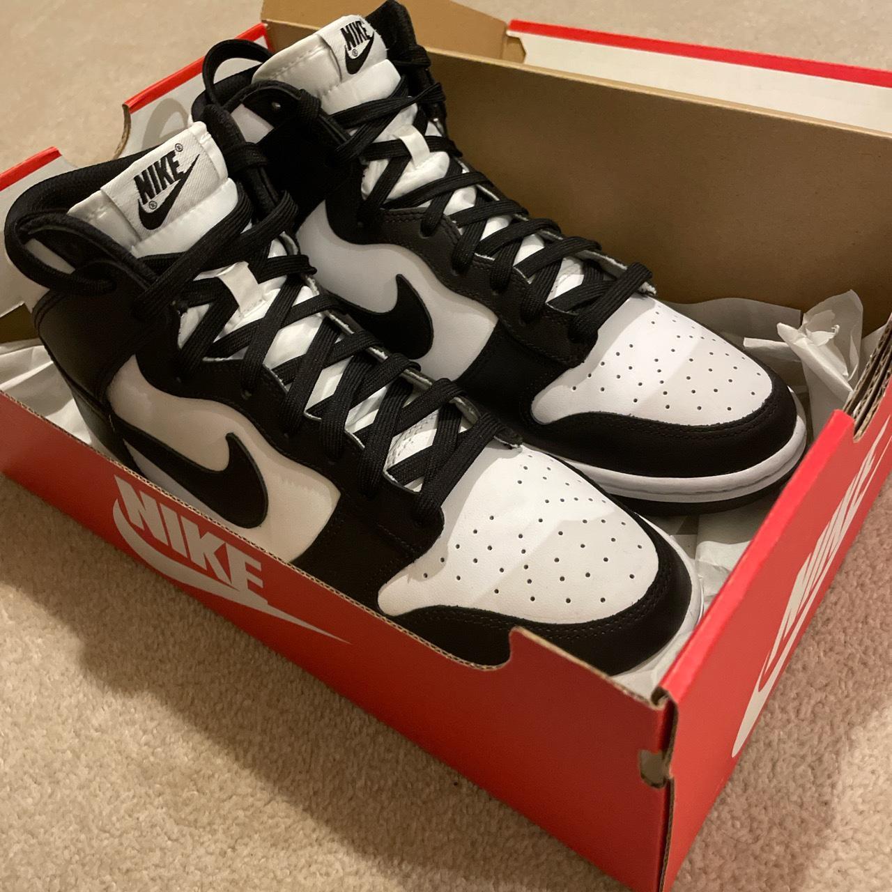 Nike dunk high pandas - white black. #nike #pandas... - Depop