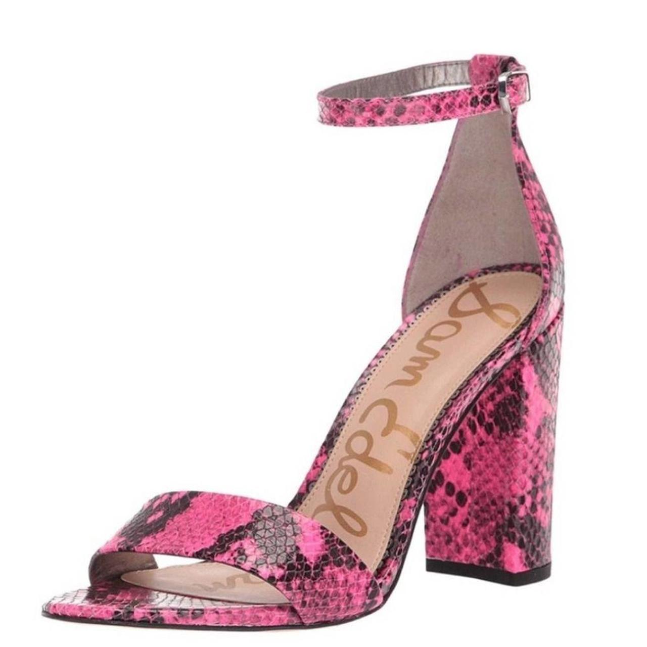 Sam Edelman Women's Pink and Black Courts | Depop