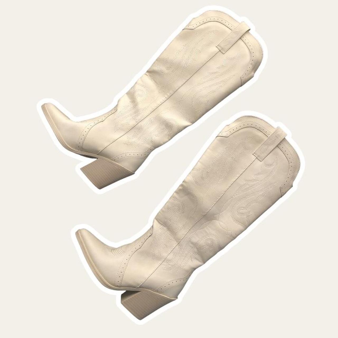 Cream colored high heel cowgirl boots👢 Have a... - Depop