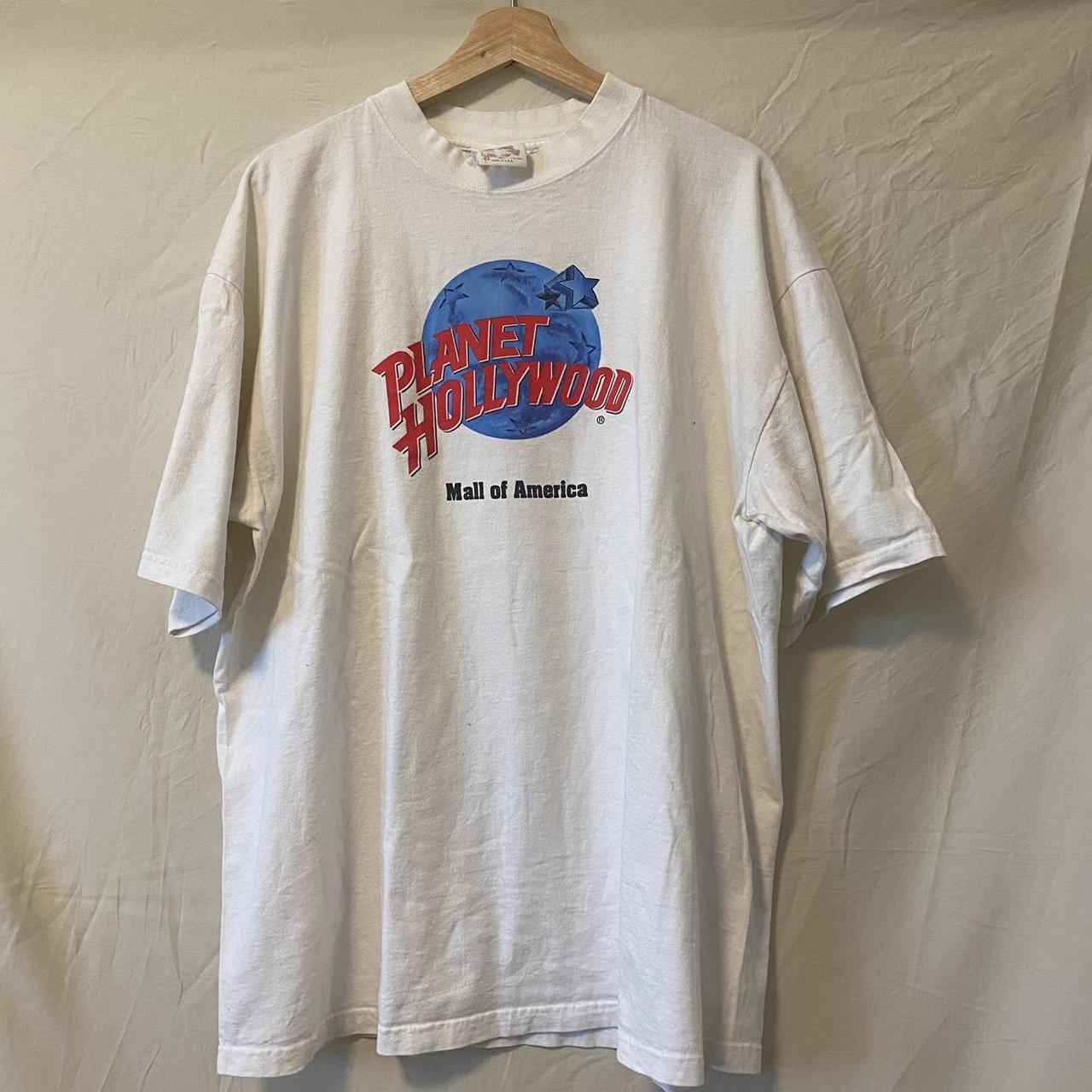 90S PLANET HOLLYWOOD VINTAGE TSHIRT SIZE XLARGE... - Depop