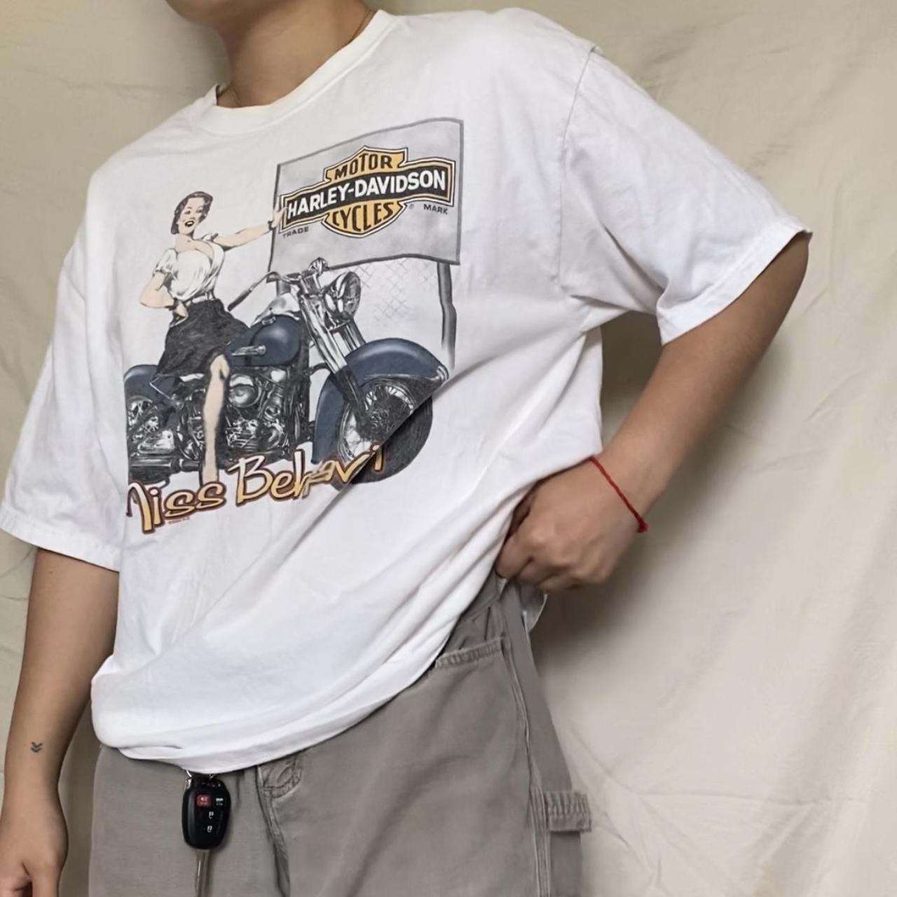 2004 HARLEY DAVIDSON MISS BEHAVIN’ TSHIRT SIZE... - Depop