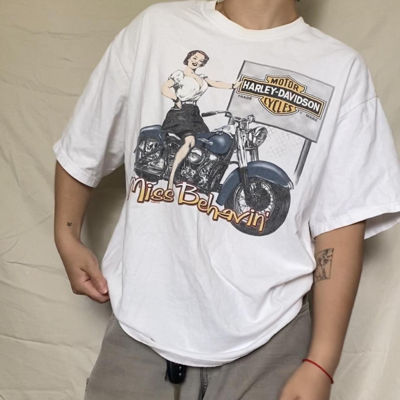 2004 HARLEY DAVIDSON MISS BEHAVIN’ TSHIRT SIZE... - Depop