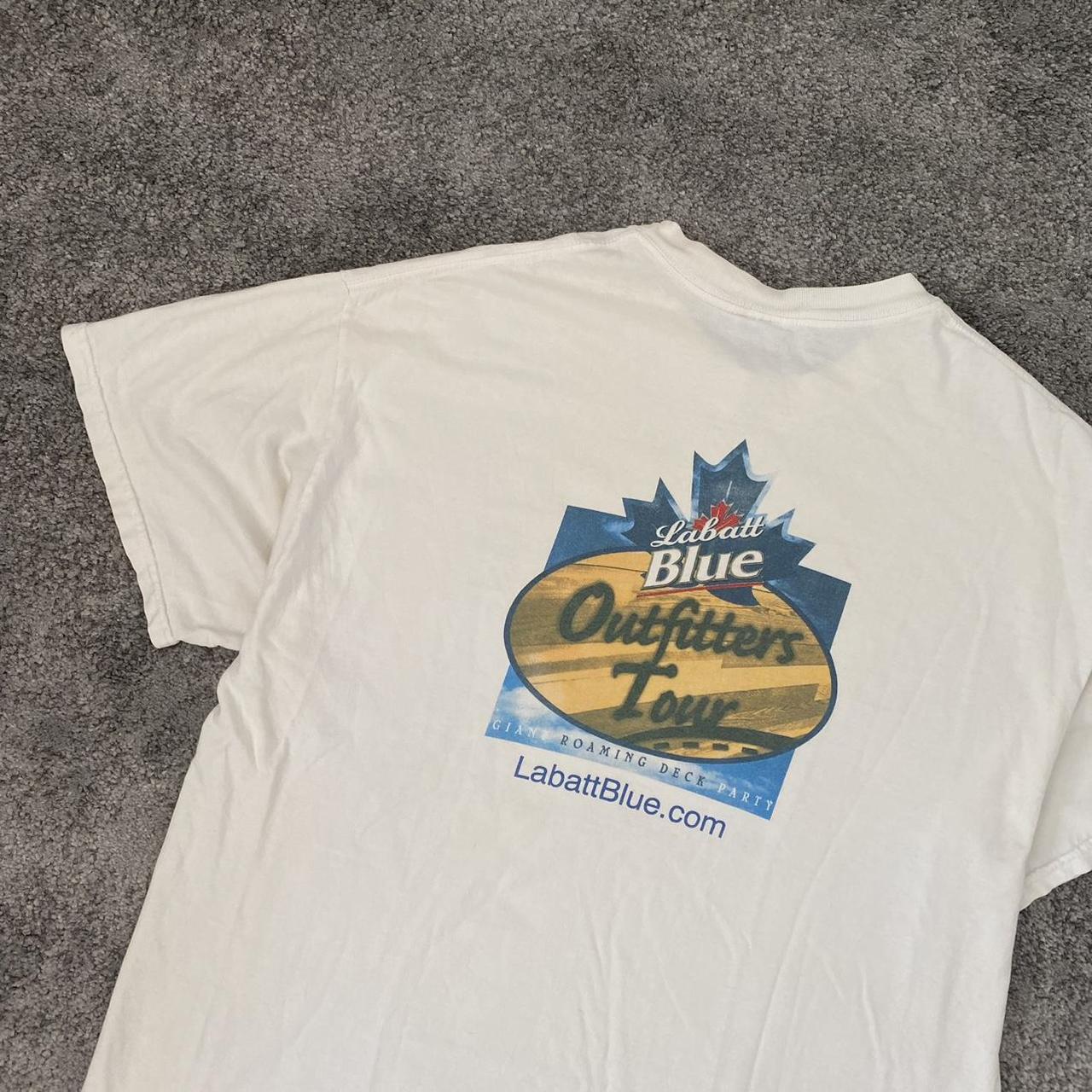 90S LABATT BLUE BEVERAGE VINTAGE TSHIRT SIZE... - Depop