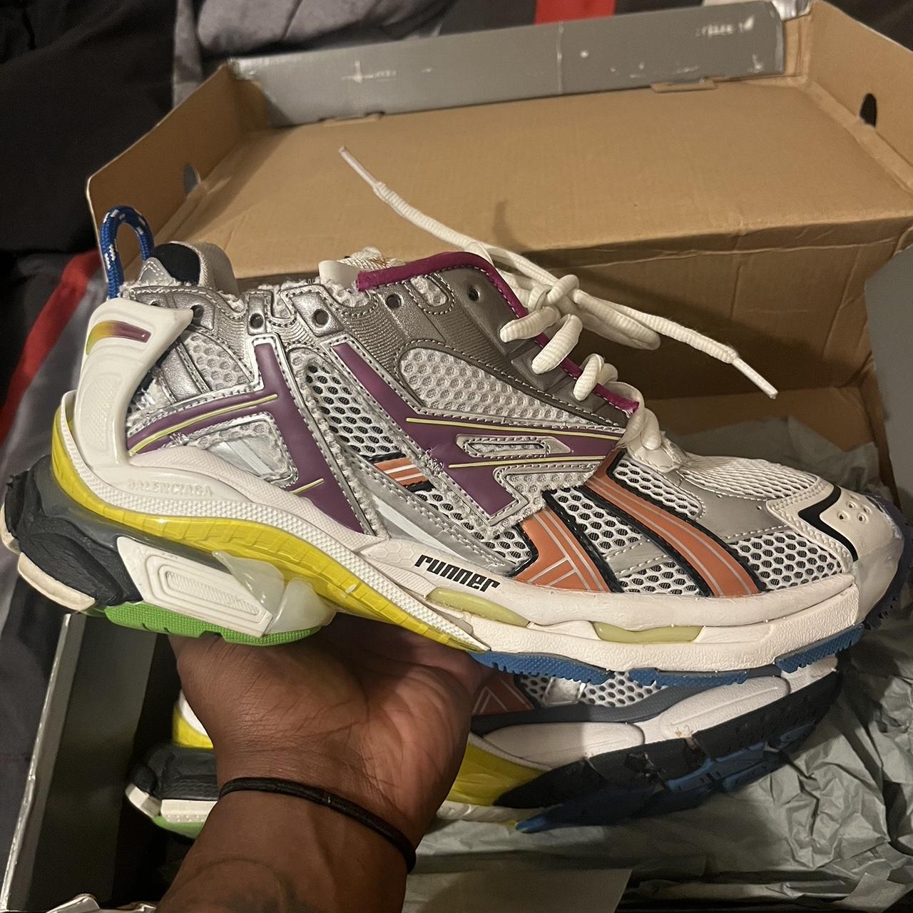 balenciaga multi color track runners. size 43. 9.5... - Depop