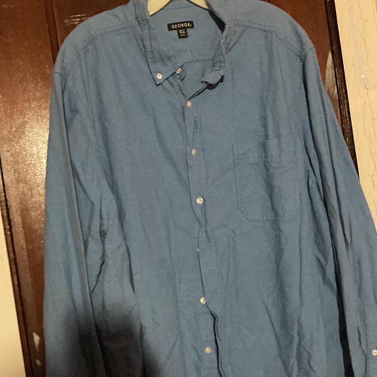 George blue button down I cannot promise that my... - Depop