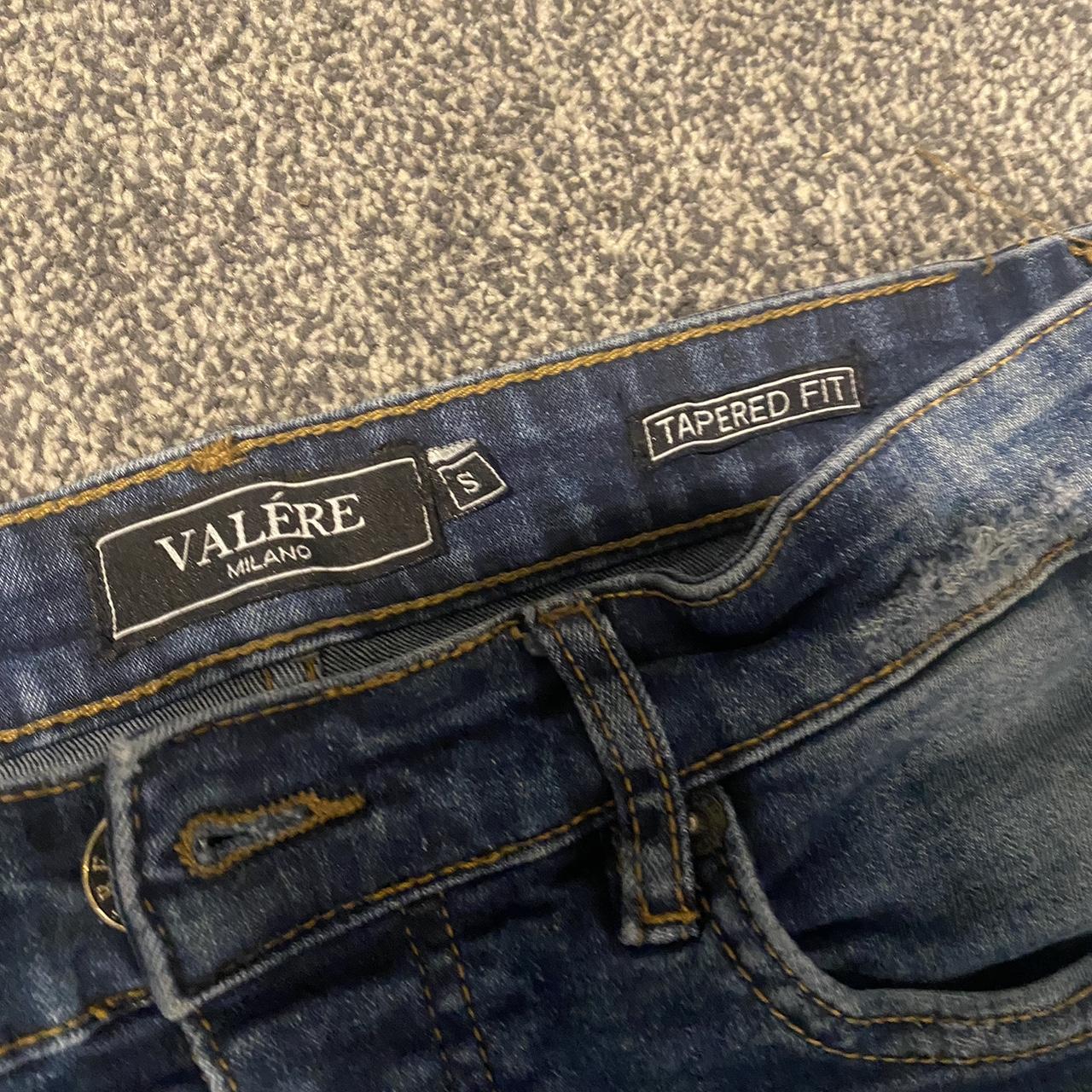 Valére men’s small ripped jeans with paint... - Depop