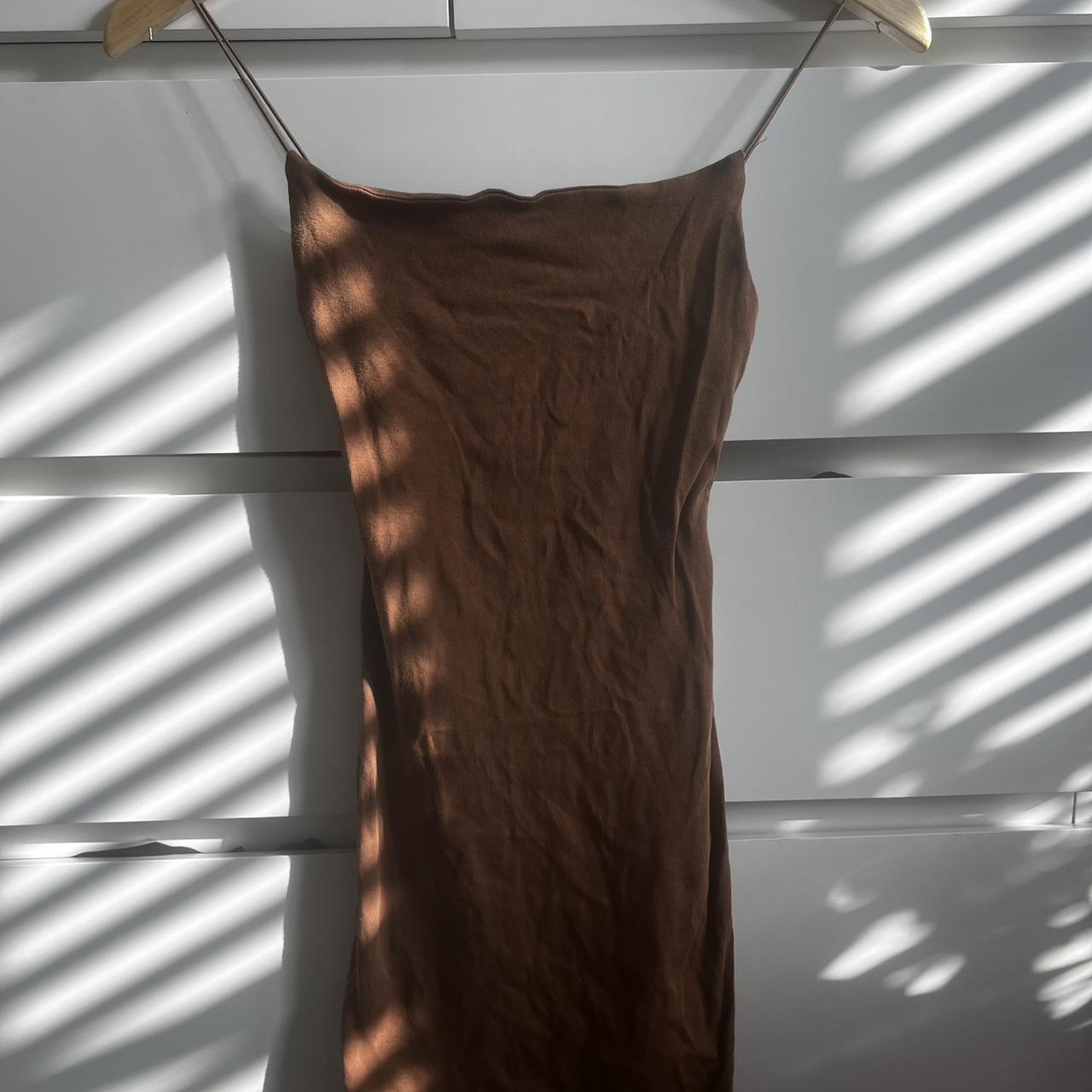 PULL&BEAR BROWN MINI DRESS 🤍 NEVER WORN, No tags 🤍... - Depop