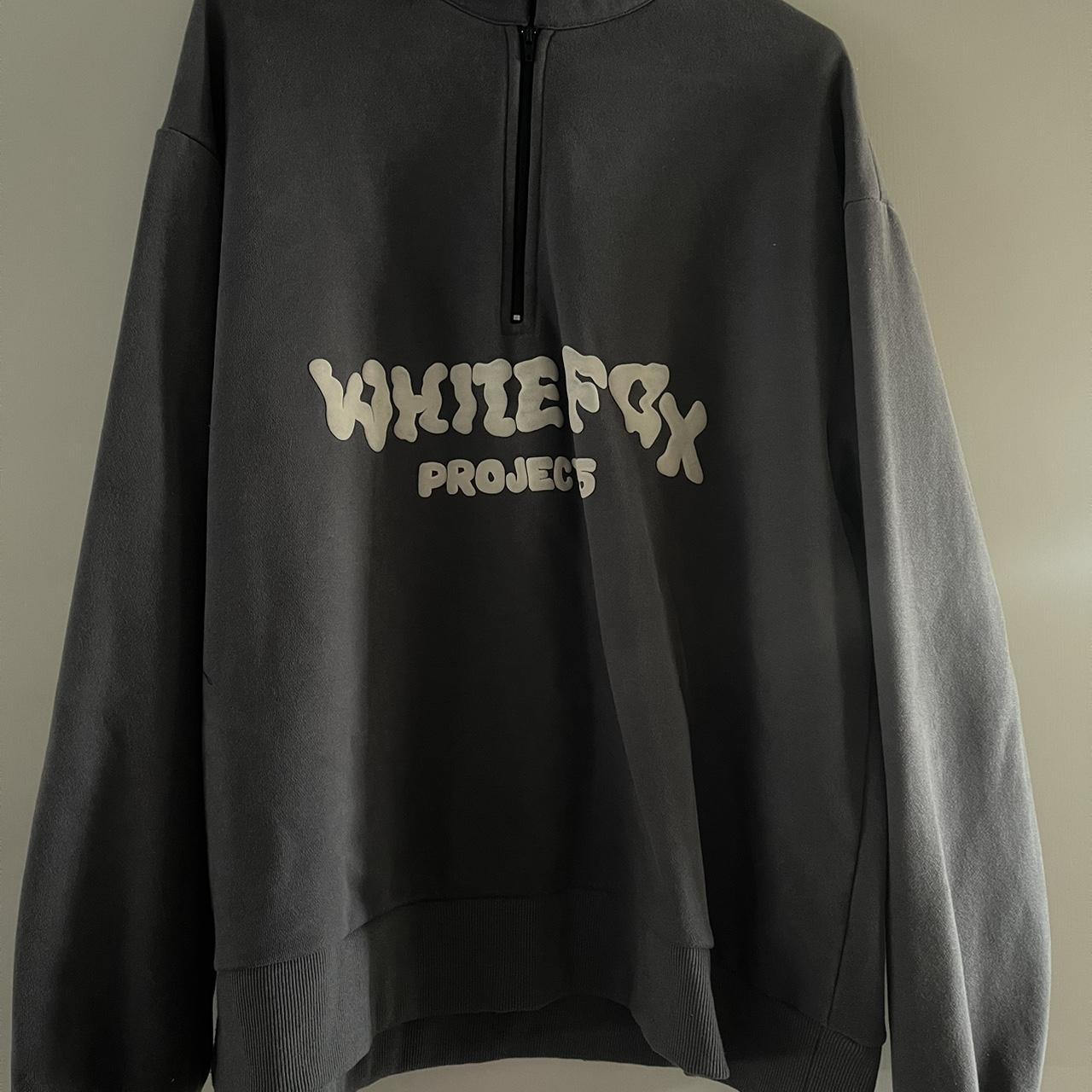 white fox quarter zip S/M worn a few times - Depop