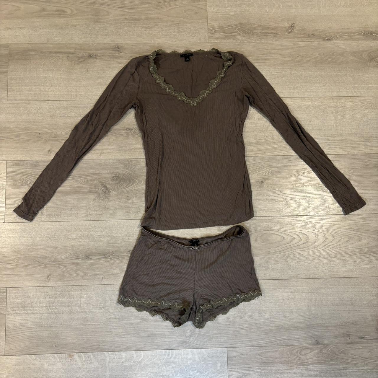 y2k Pajama set Comes with top, pants, and shorts... - Depop