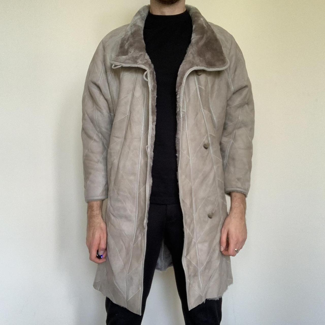 100% REAL Genuine Sheepskin Shearling Suede... - Depop