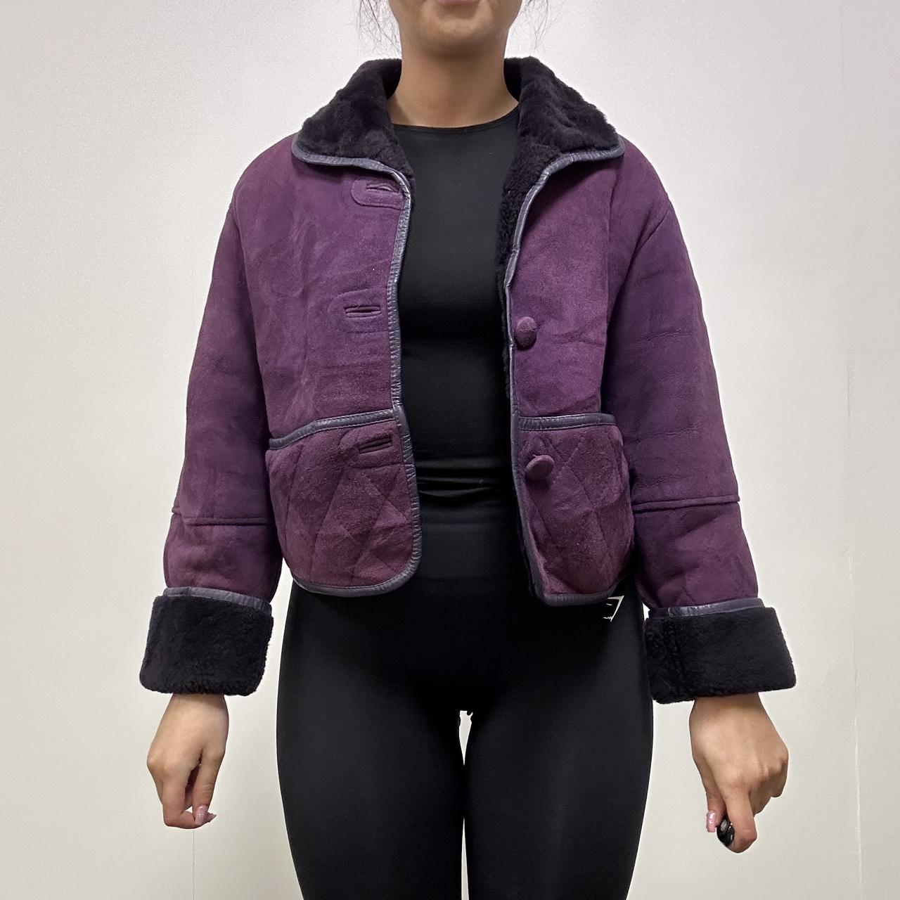 100% REAL Genuine Sheepskin Shearling Suede Coat... - Depop