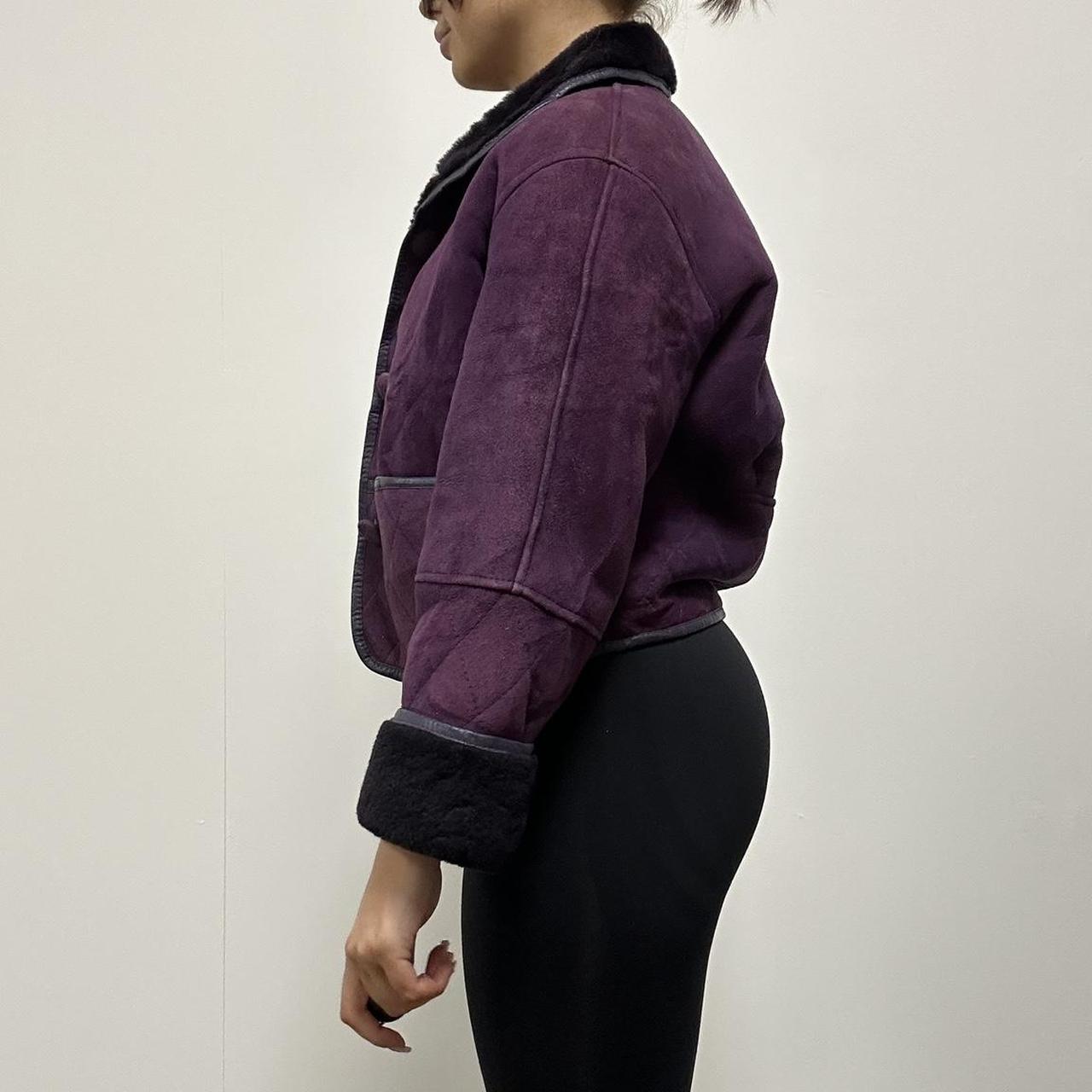 100% REAL Genuine Sheepskin Shearling Suede Coat... - Depop