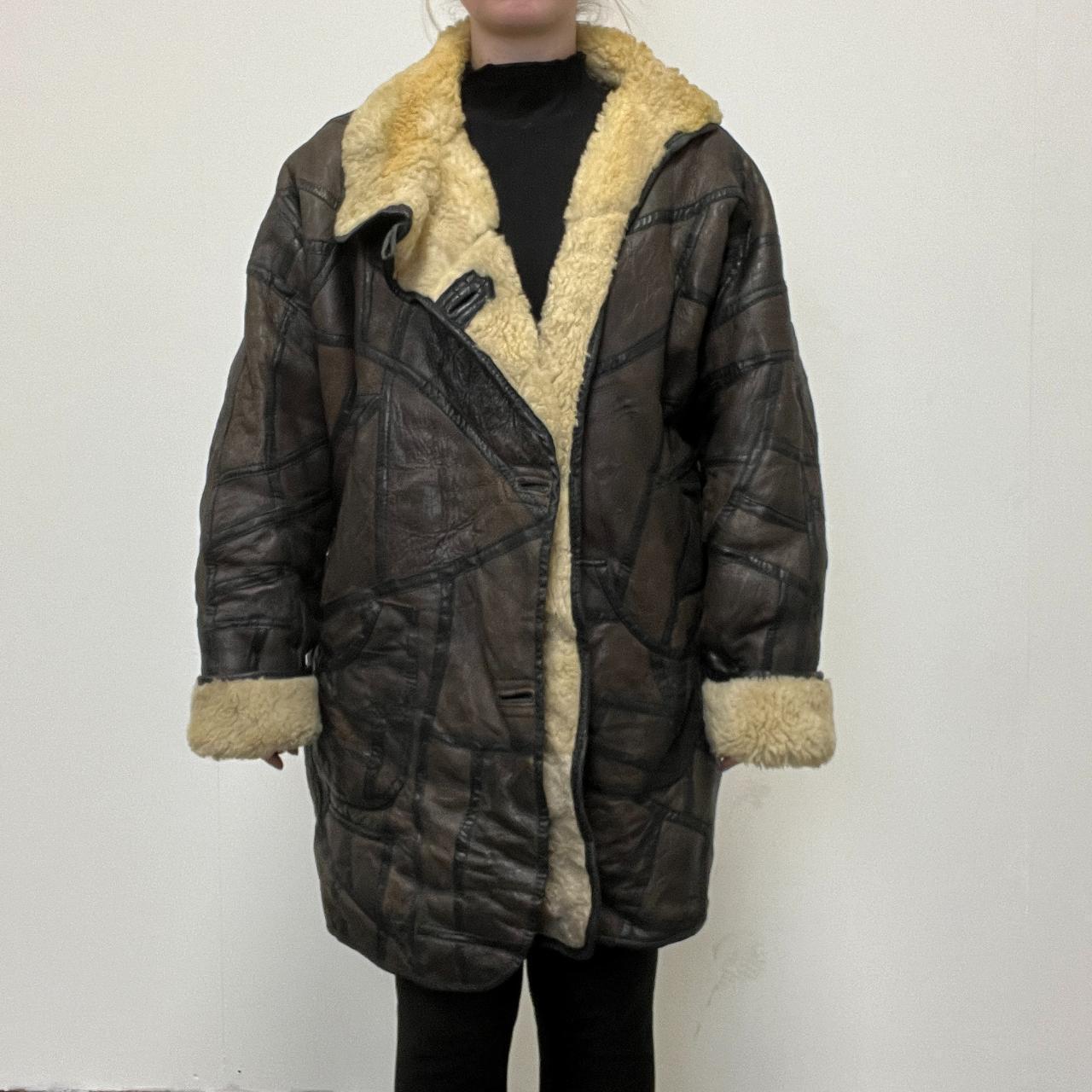 100% REAL Genuine Sheepskin Shearling Leather Suede... - Depop