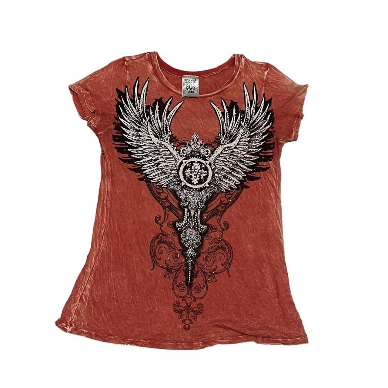 Affliction Grunge Style Womens Tshirt Size Large... - Depop