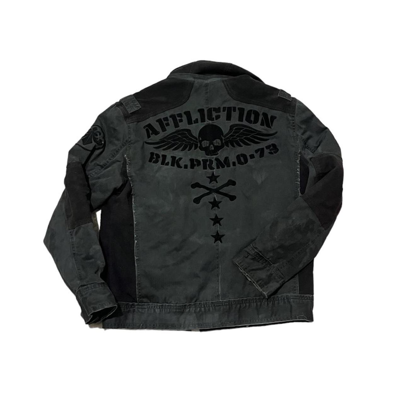 Super Sick Affliction Biker Grunge Style Jacket RARE... - Depop