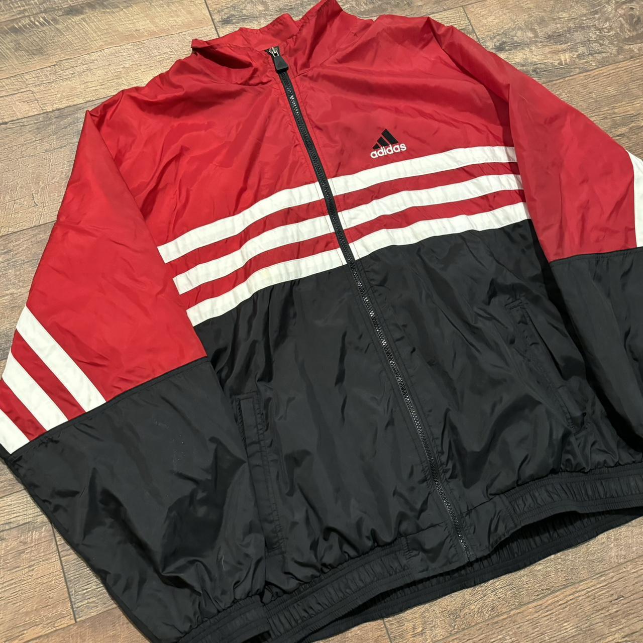 Adidas 2000s Wind Breaker Zip Up Jacket Size... - Depop