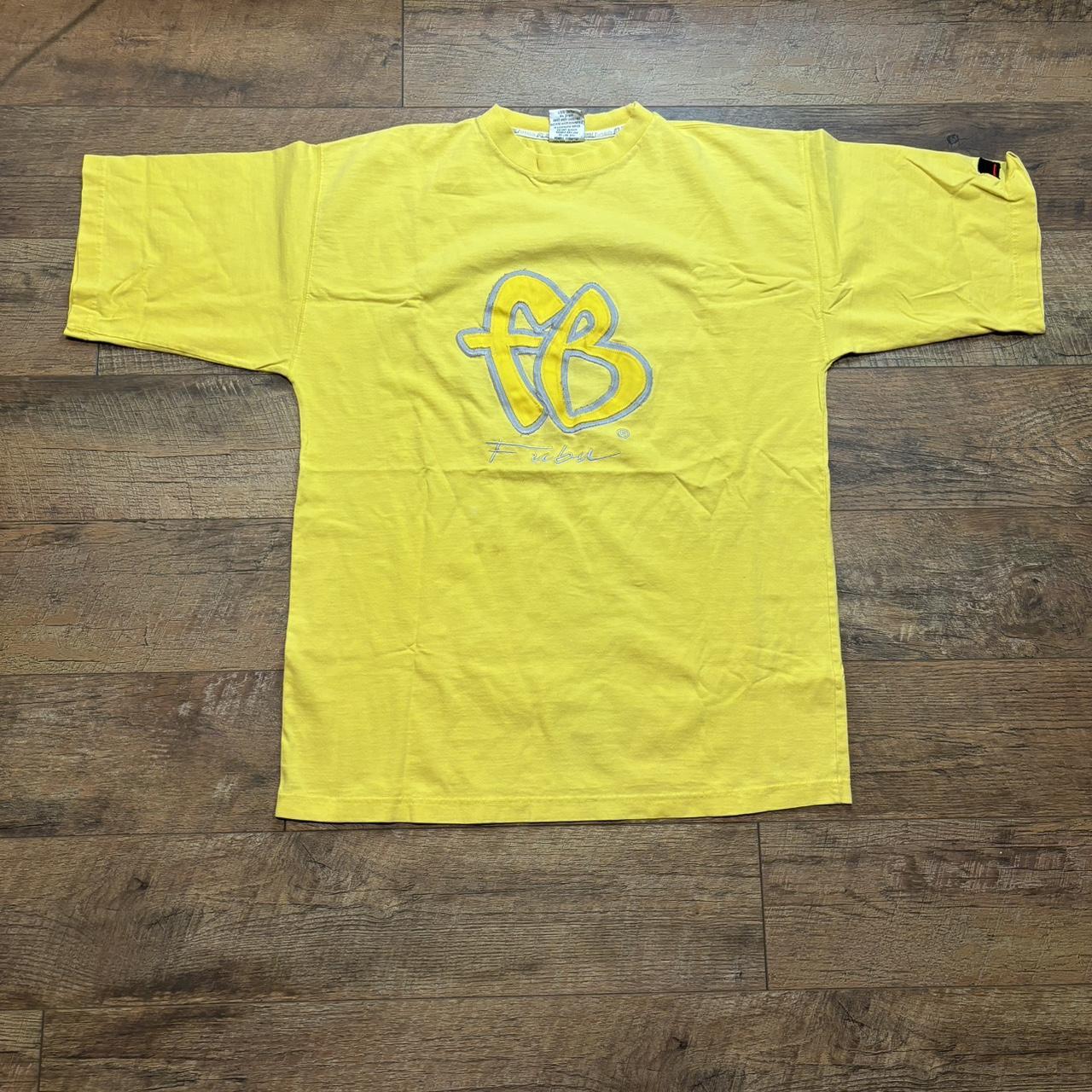 Baggy Y2K Yellow Fubu Tshirt No flaws Measurments Shown - Depop