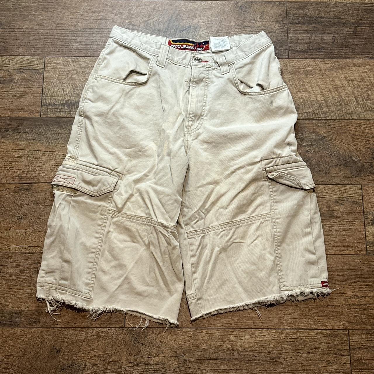 Khaki JNCO Dragon Embroidered Cargo Shorts... - Depop