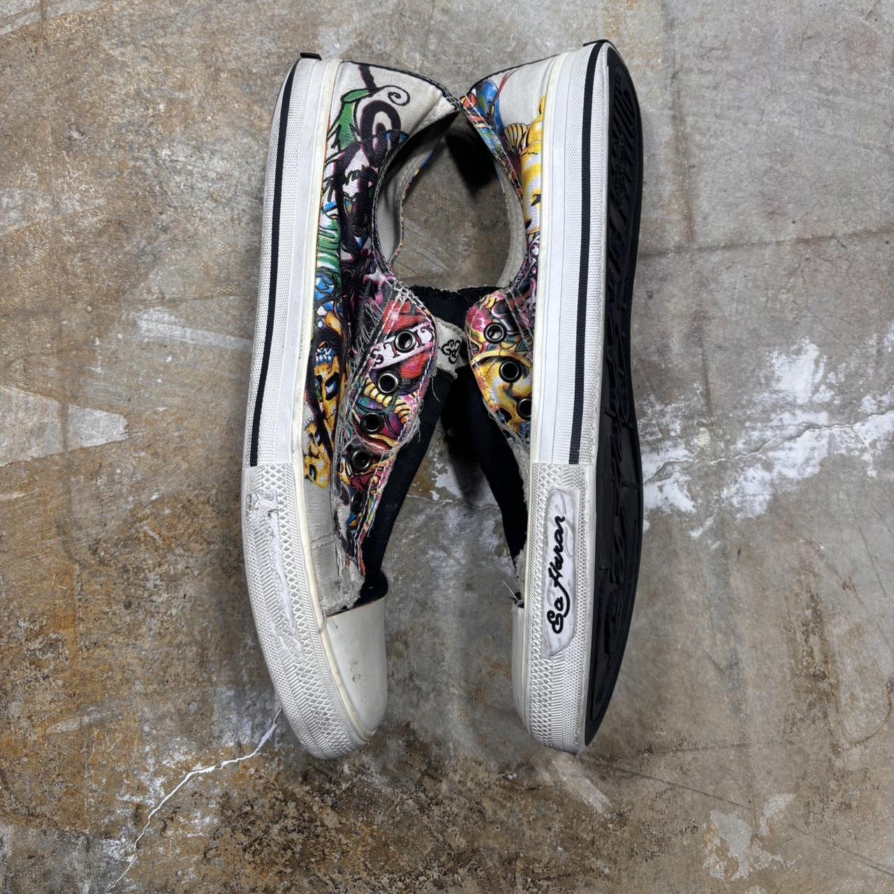 Y2K Vintage 90s Ed Hardy grunge Skater Converse... | Depop