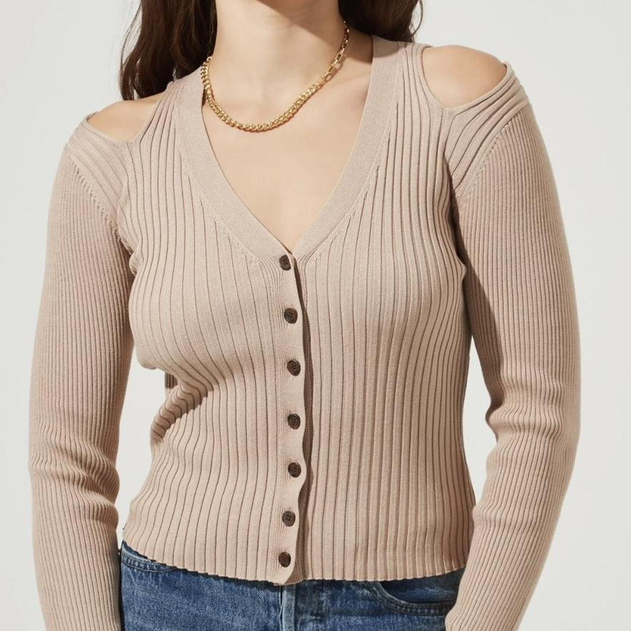 Astr The Label Cold Shoulder Cardigan Size... - Depop