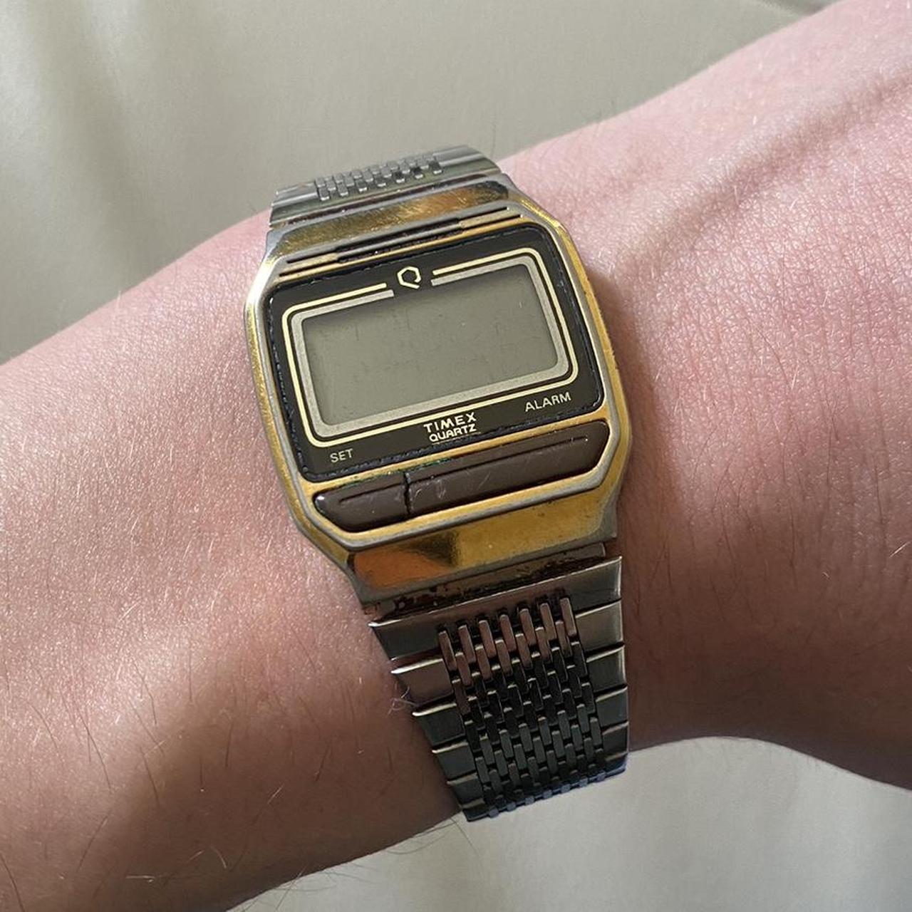 Timex Men's Silver and Gold Watch | Depop