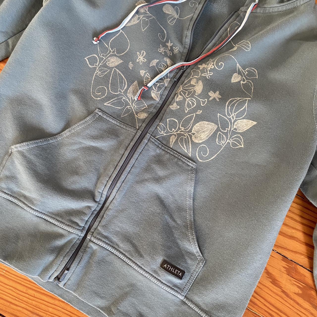 Y2K Athleta blue vine and leaf print jacket/... - Depop