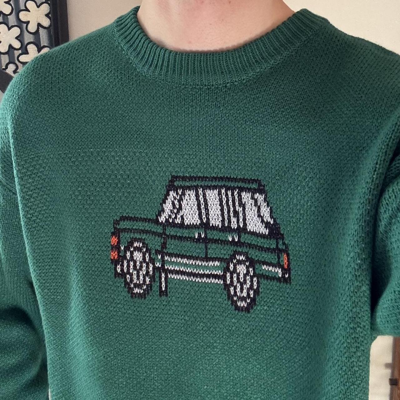 Green Land Rover car sweater • fits like a Large/... | Depop