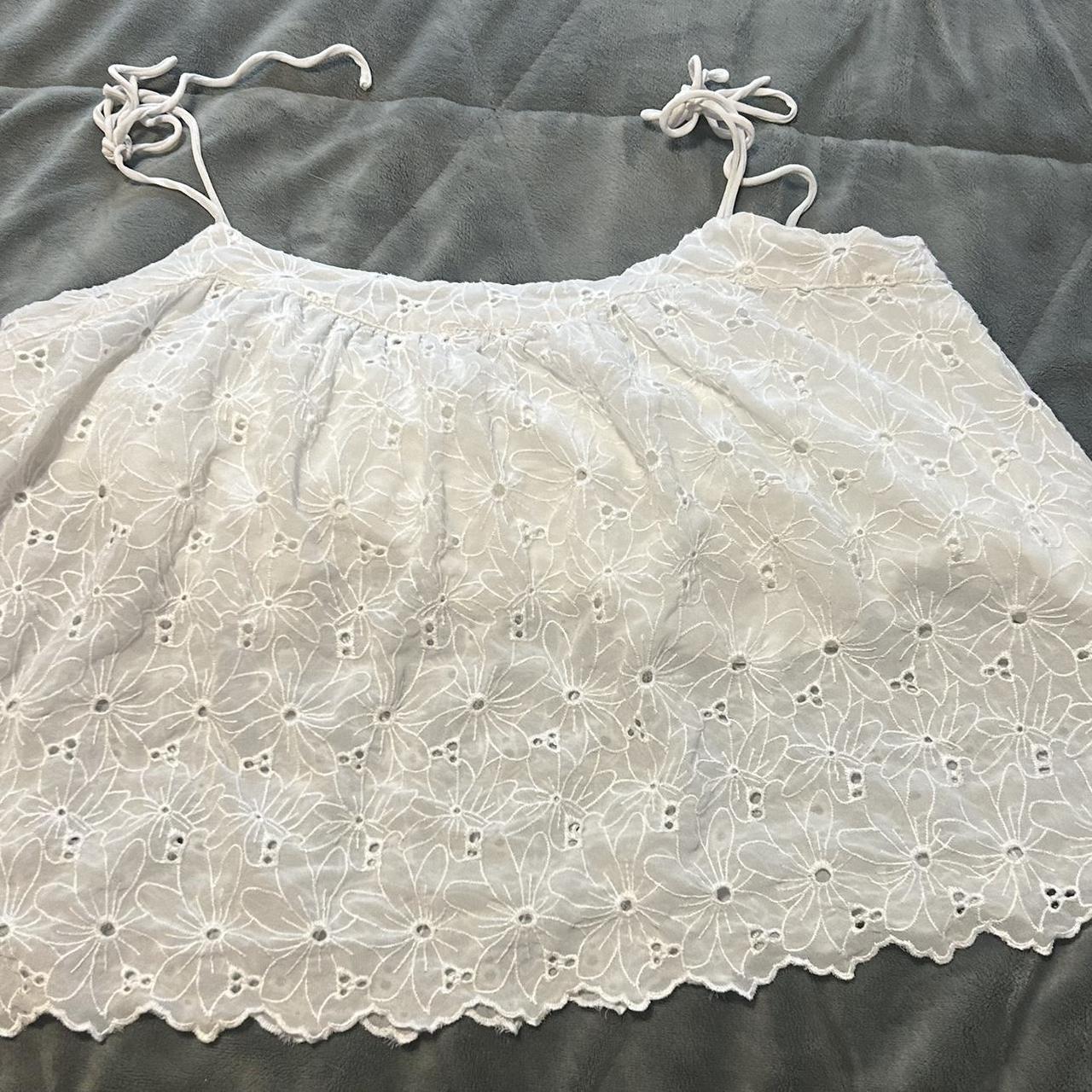White lace cami top with adjustable straps #cottagecore | Depop