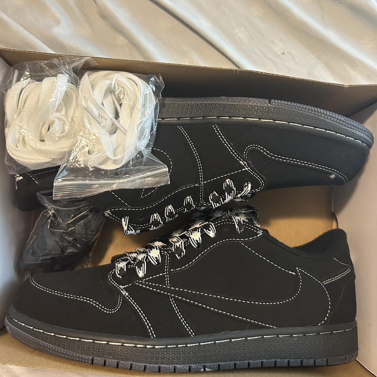 Travis Scott Jordan 1 Low Black Phantoms - Depop