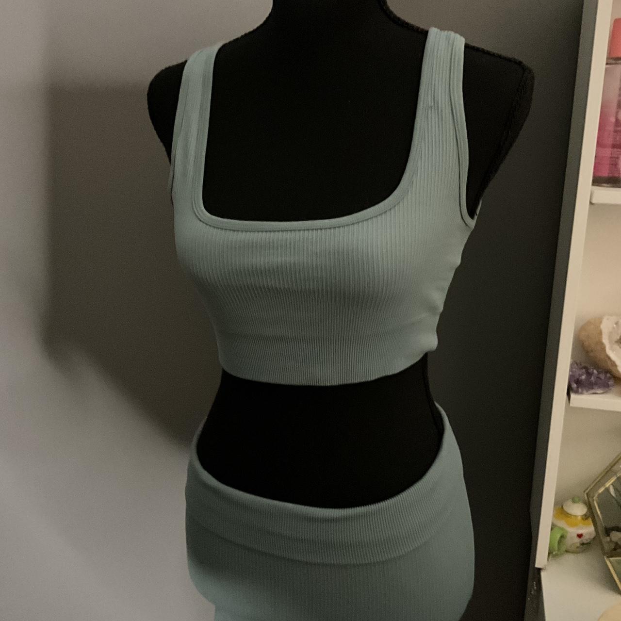 Light blue gym set that I thrifted (washed and I've... | Depop