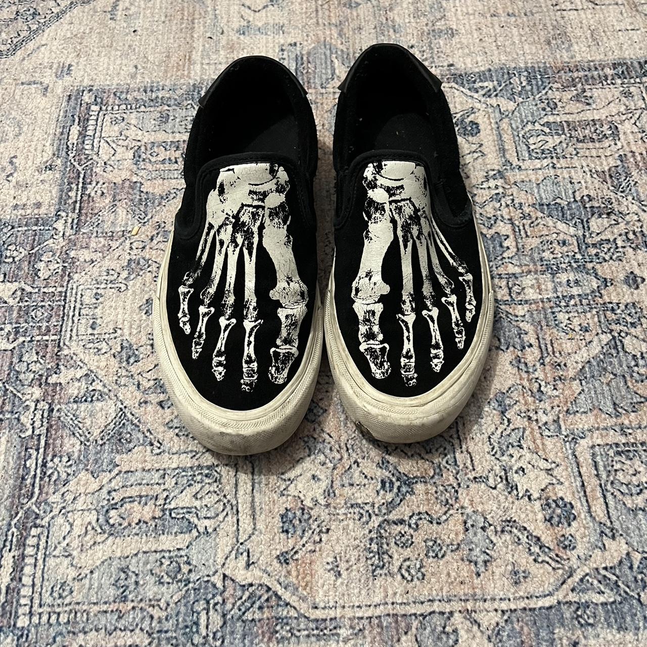 Straye skeleton bone slip ons Size 8.5 Worn... - Depop
