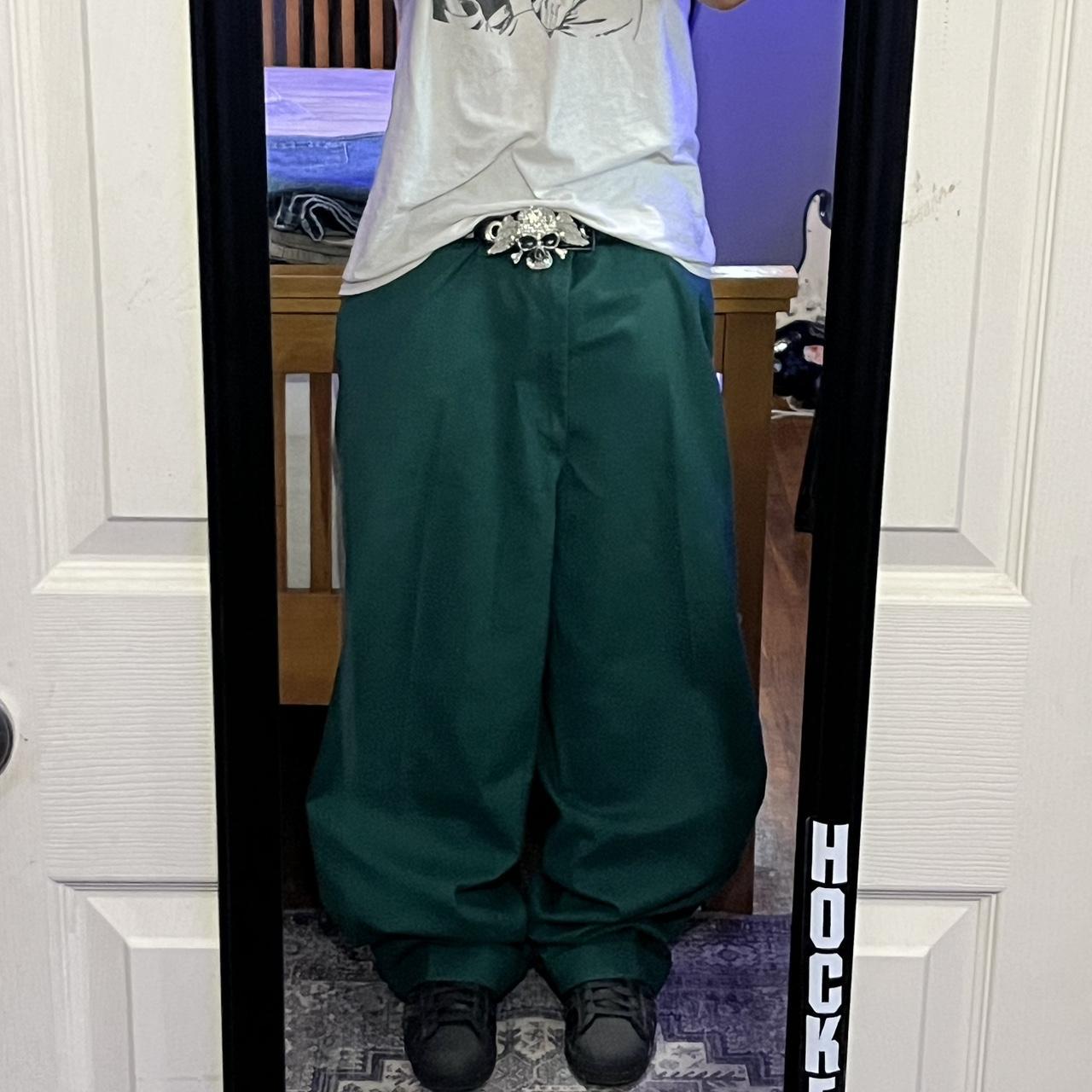 Baggiest pair of green pants Size 44x30 Barley worn... - Depop