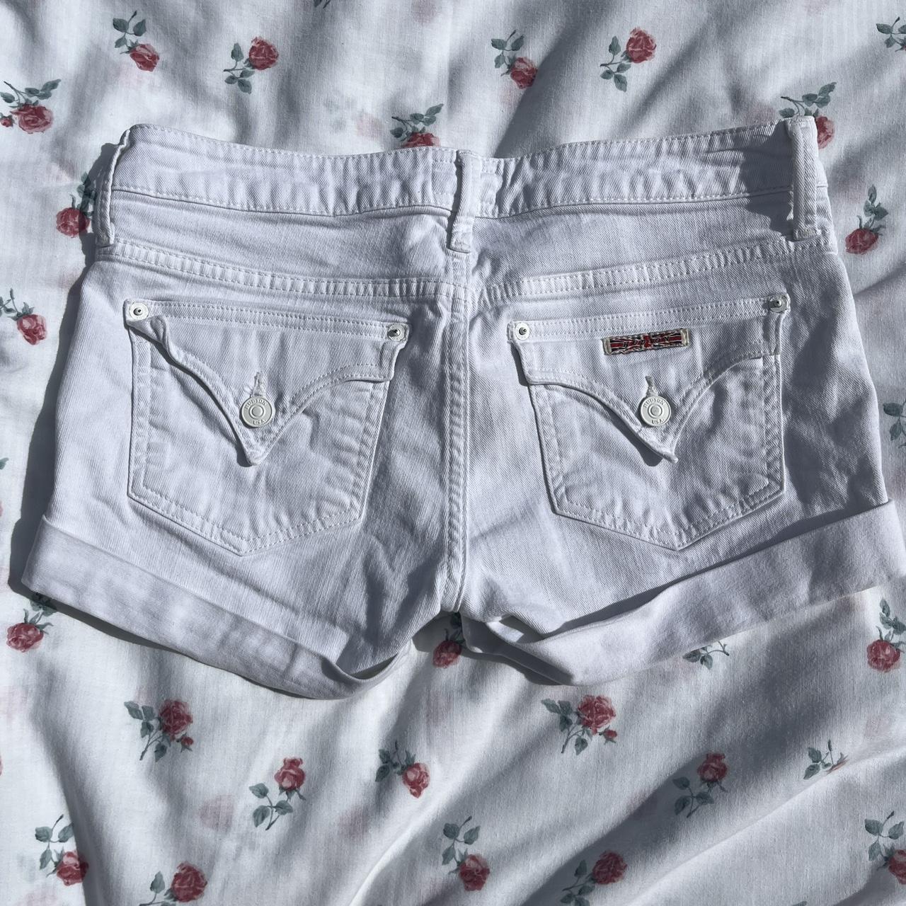 Y2k low rise Hudson denim shorts Size 26 Small stain... | Depop