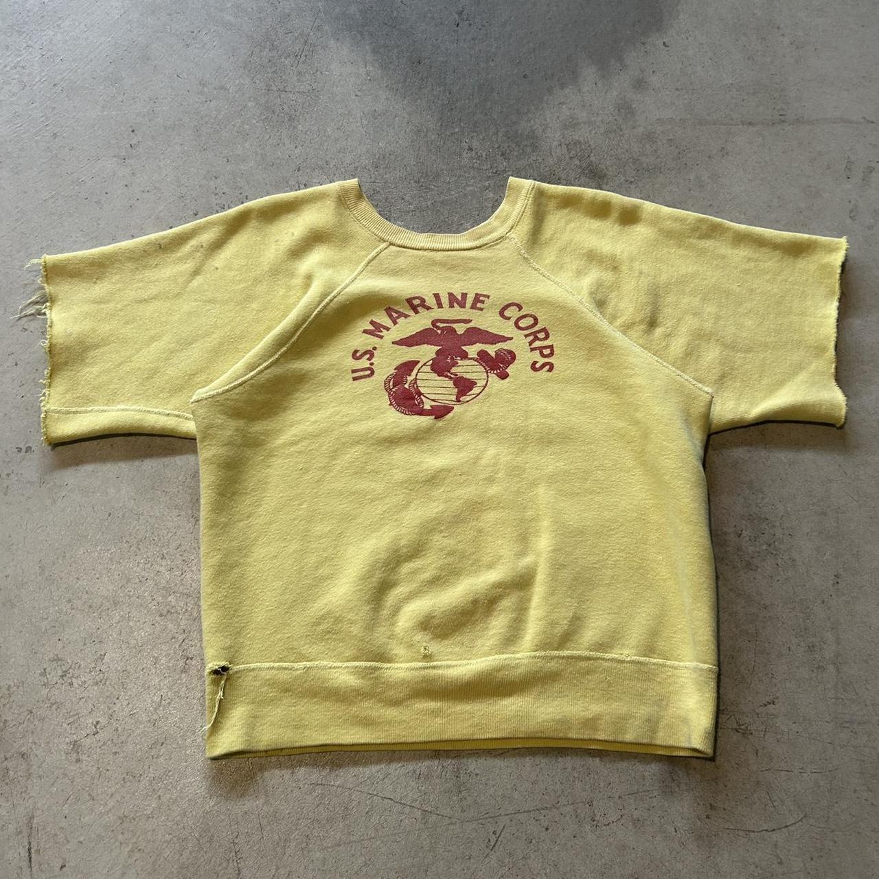 1950/60s Cutoff U.S. Marine Corps Crewneck Fits... | Depop