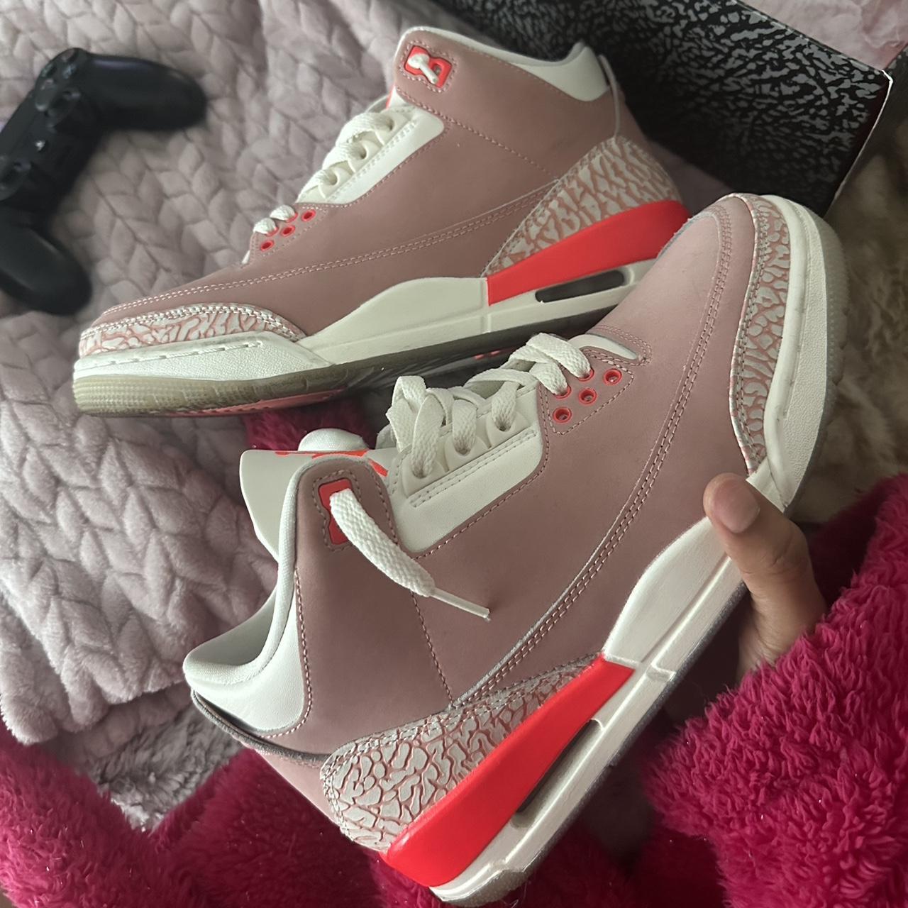 Rust Pink Jordan 3 Worn a couple of times but in... - Depop