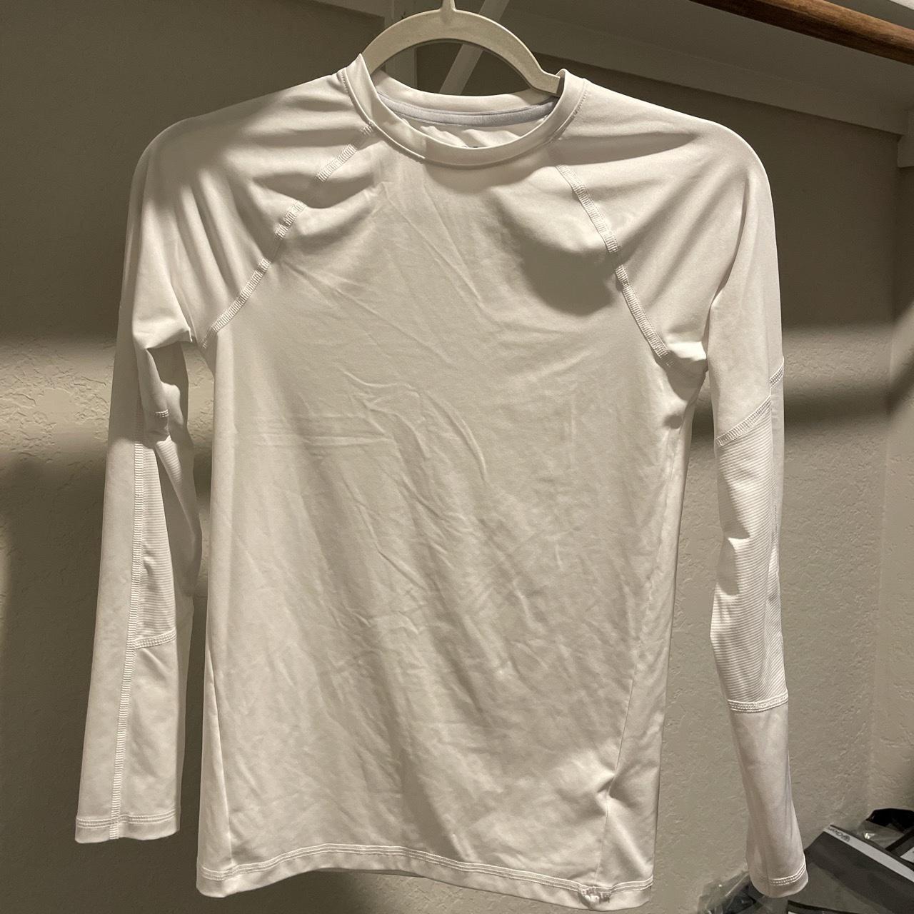 White long sleeve compression t-shirt. NWOT. No... - Depop