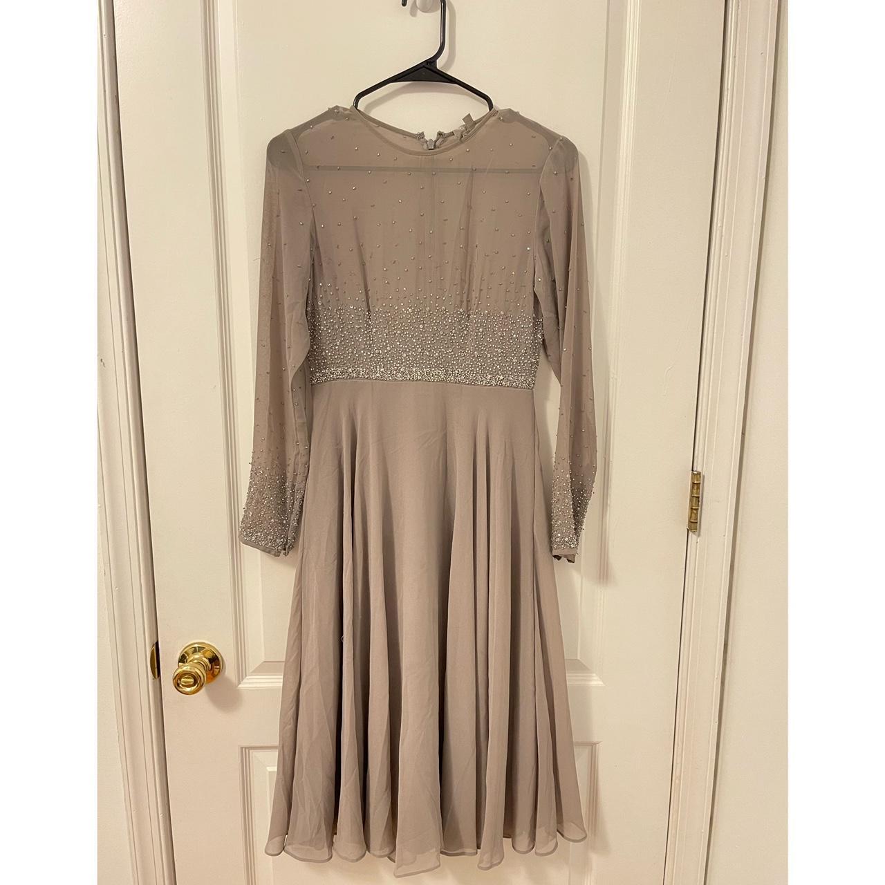 Beautiful ASOS grey sparkly dress. Size 2 - Depop