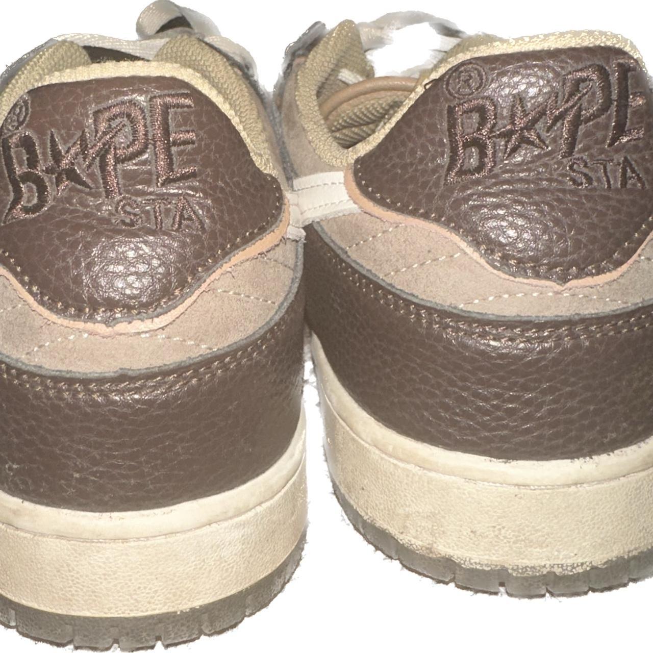 used bape brown ivory bapesta/sk8sta only flaws are... - Depop