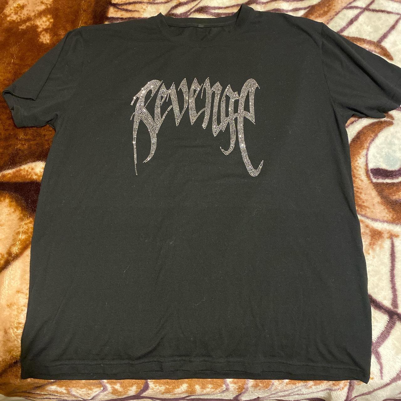 revenge y2k rhinestone tee #y2k #grunge #affliction... - Depop