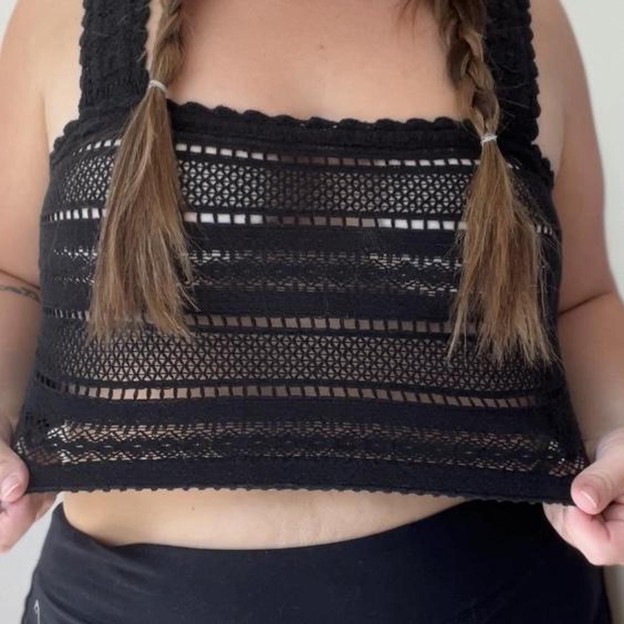 Black Crochet top - American Eagle M/L - Depop