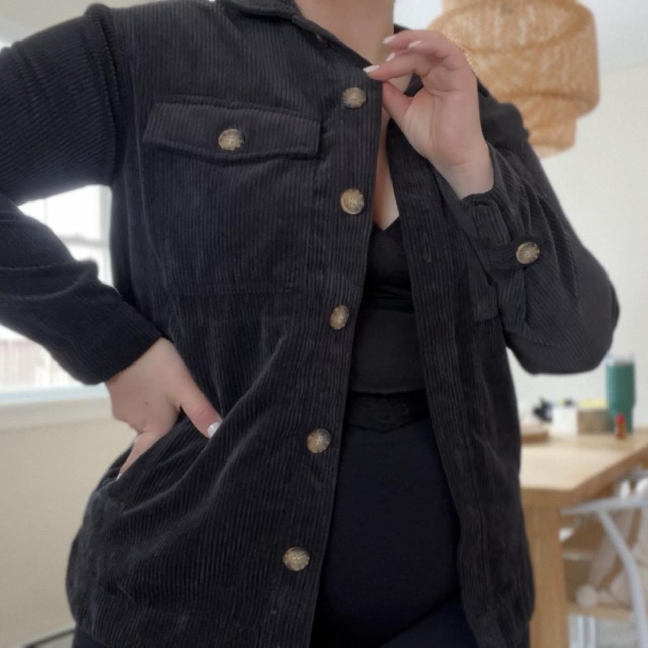 Black corduroy jacket - size S - Depop